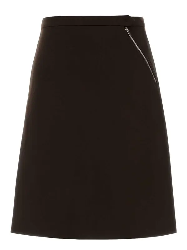 Miu Miu Stretch Viscose Blend Skirt - Brown
