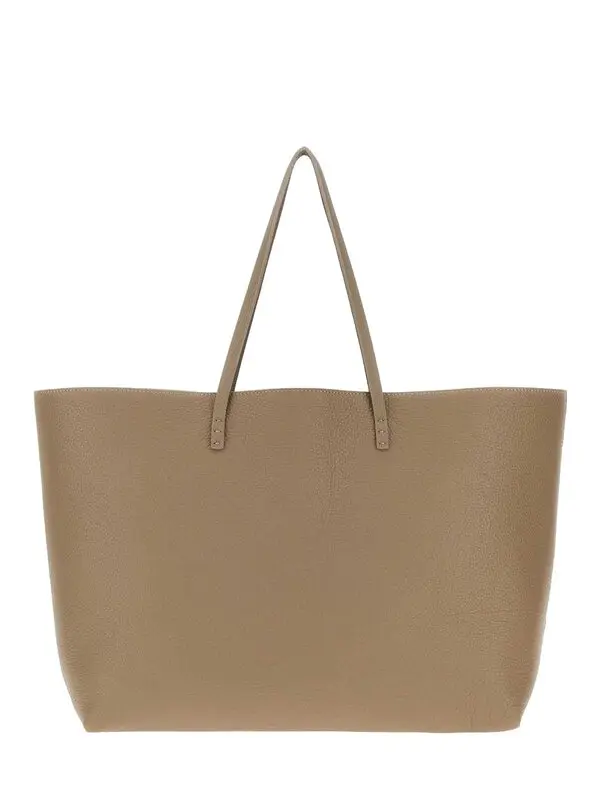 Fendi Leather Medium Roll Shopping Bag - Gray