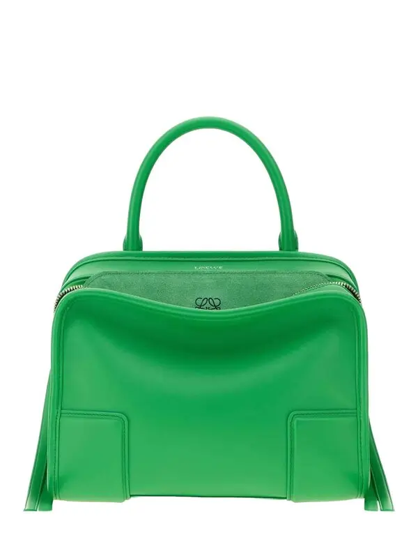 Loewe Grass Leather Small Amazona Handbag - Green