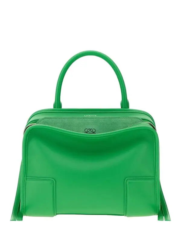 Loewe Grass Leather Small Amazona Handbag - Green