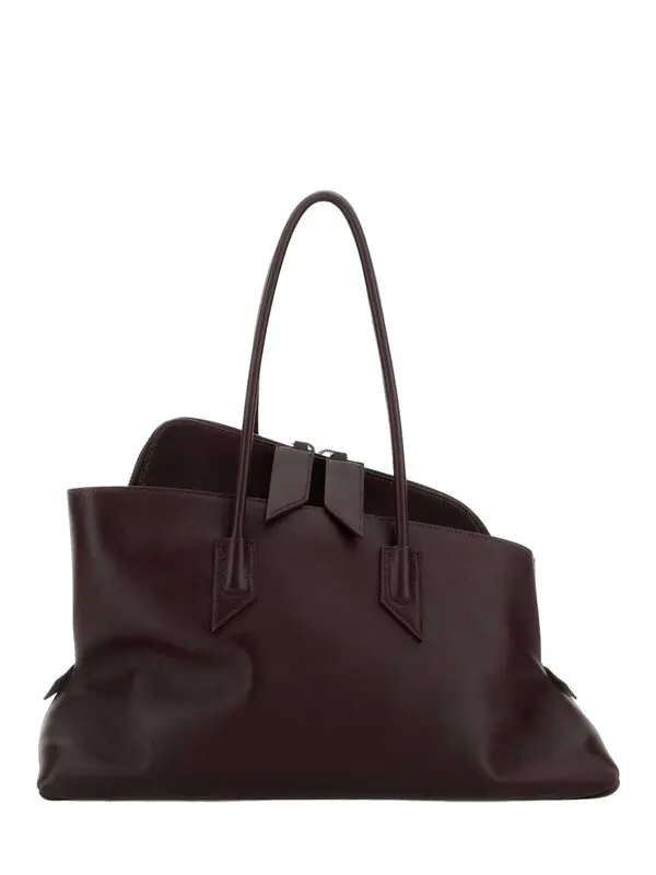 Attico Leather La Passeggiata Shoulder Bag - Red