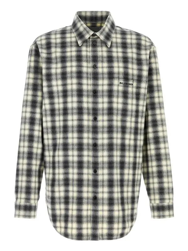 Balenciaga Embroidered Flannel Shirt - Multicolor