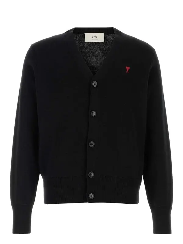 AMI Paris Wool Cardigan - Black