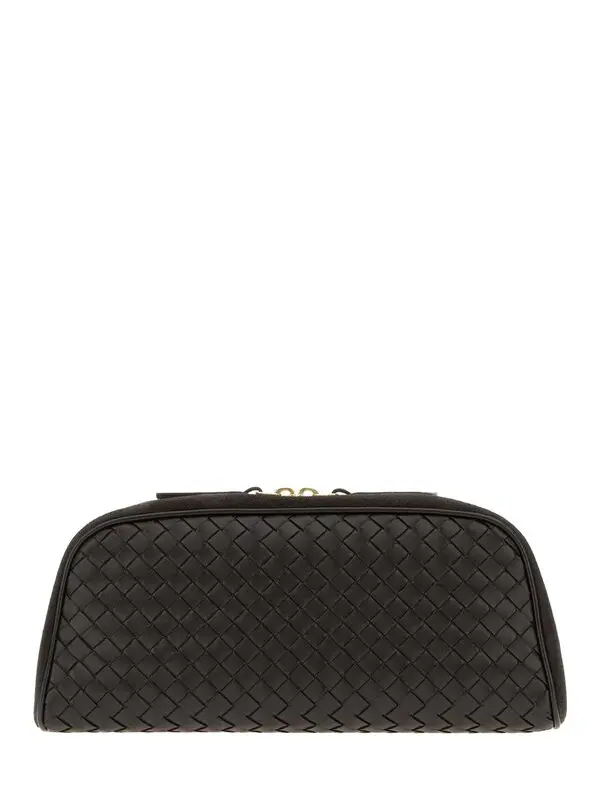 Bottega Veneta Dark Leather Large Nodo Clutch - Brown