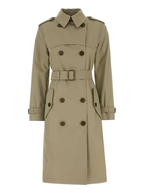 Burberry Khaki Gabardine Trench Coat - Green