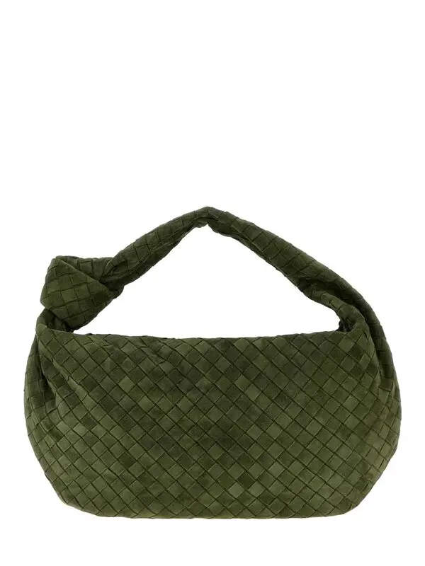 Bottega Veneta Dark Suede Jodie Shopping Bag - Green