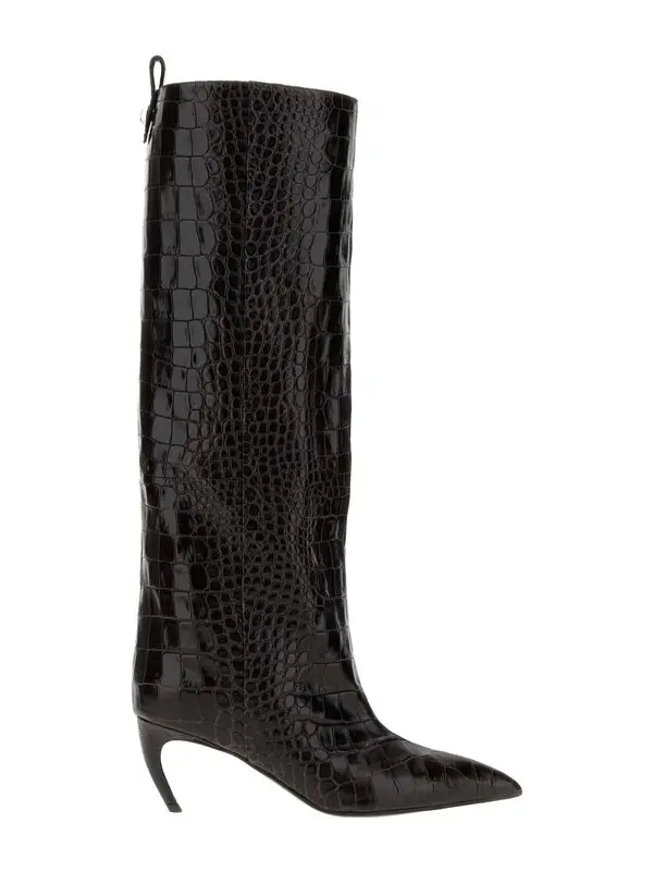 Attico Leather Knee High Boots - Brown