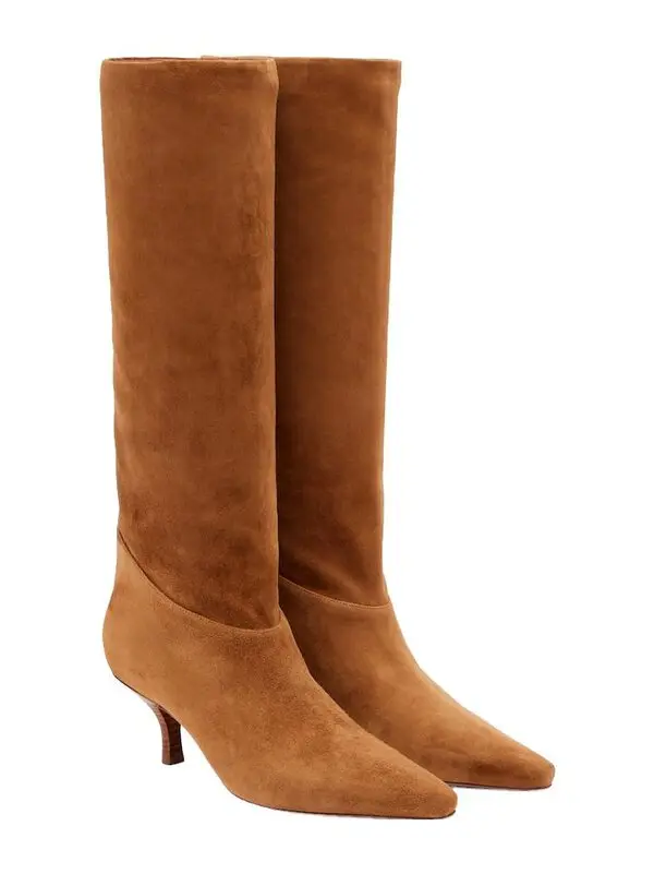 Paris Texas Suede Knee-high Boots - Brown