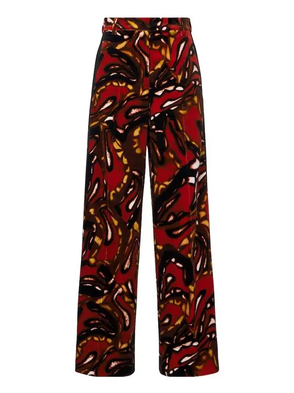 Dries Van Noten Printed Cotton-blend Wide-leg Pants - Multicoloured