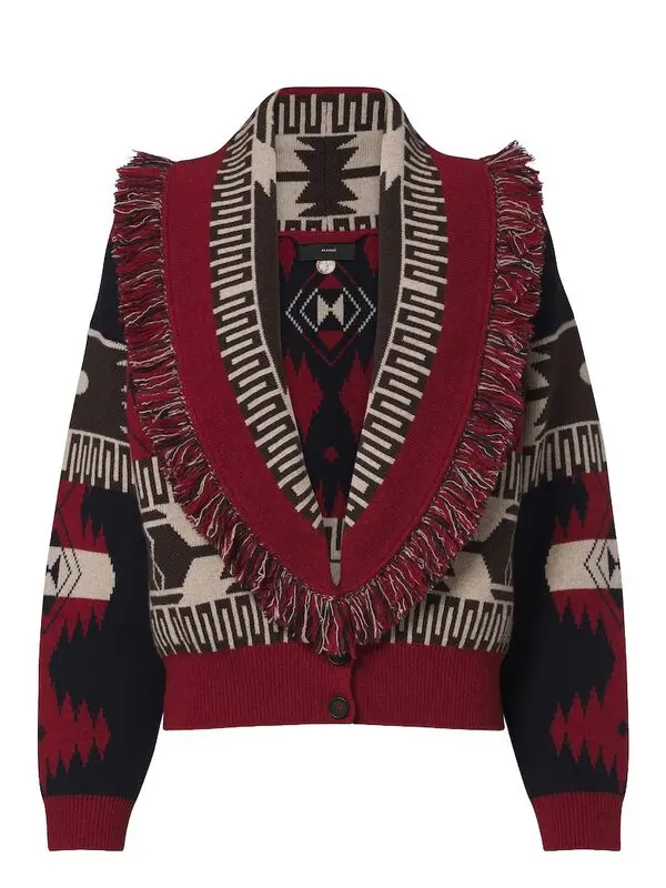 Alanui Icon Jacquard Wool And Cashmere Cardigan - Multicoloured