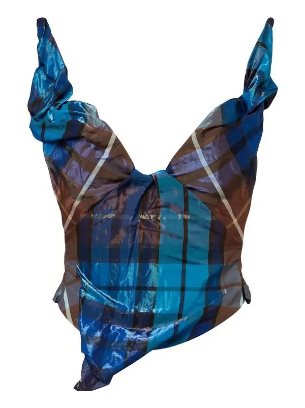 VIVIENNE WESTWOOD Draped Plaid Bustier Top - Multicoloured