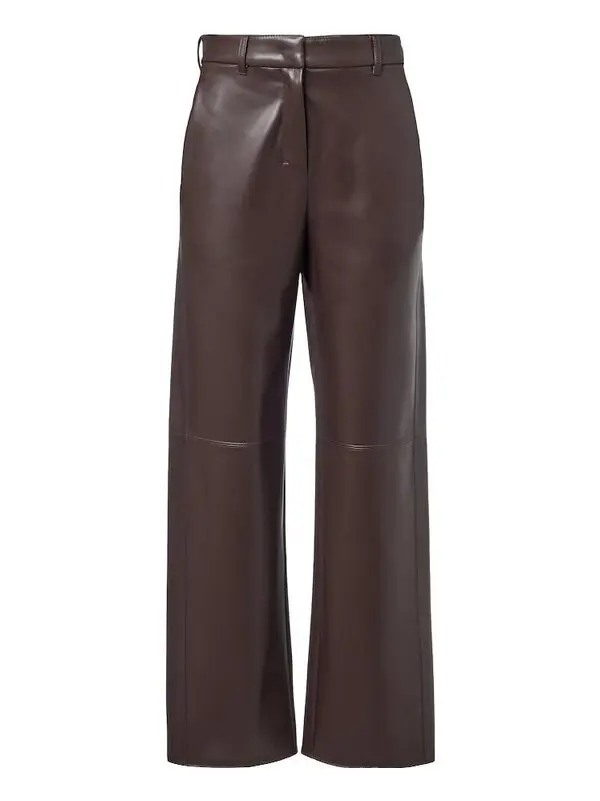 Max Mara Coated Jersey Wide-leg Pants - Brown