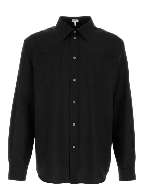 Loewe Back Wool Shirt - Black