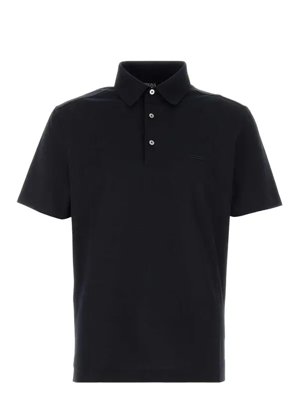 Zegna Midnight Piquet Polo Shirt - Blue