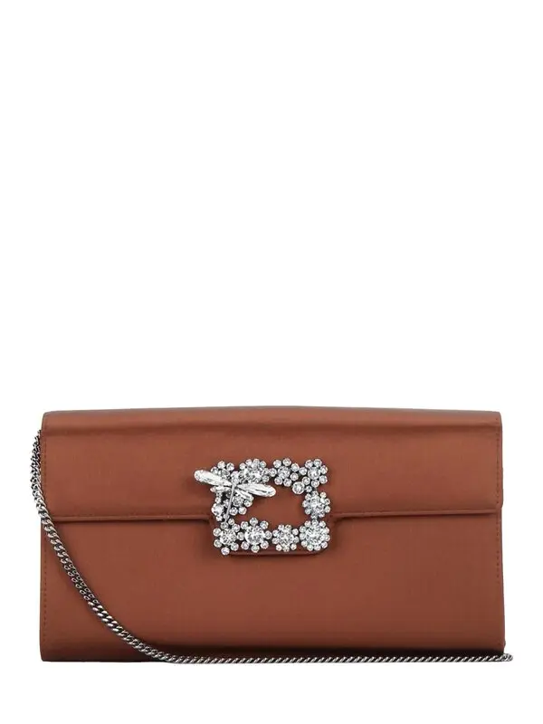 ROGER VIVIER Envelope Flap Dragonfly Flower Buckle Shoulder Bag - Multicolor