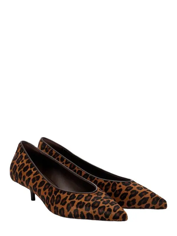 Max Mara Leopard-print Calf Hair Pumps - Brown