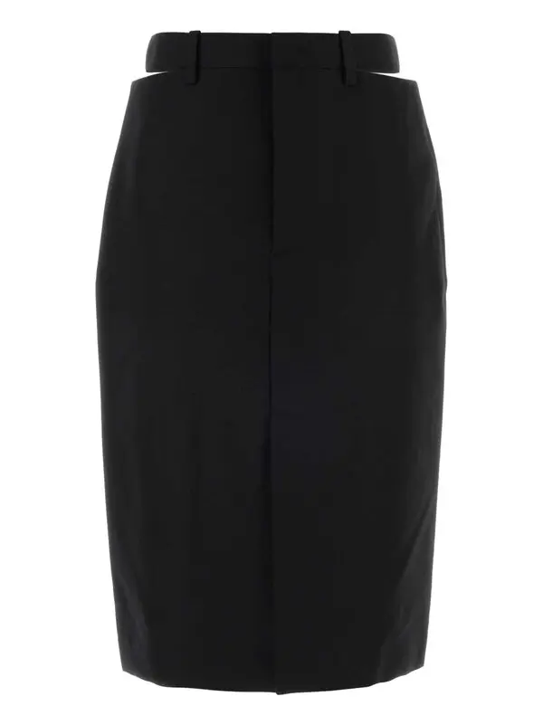 JIL SANDER Wool Blend Skirt - Black