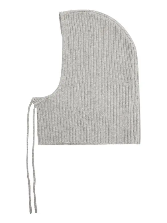 YVES SALOMON Ribbed-knit Cashmere Balaclava - Grey