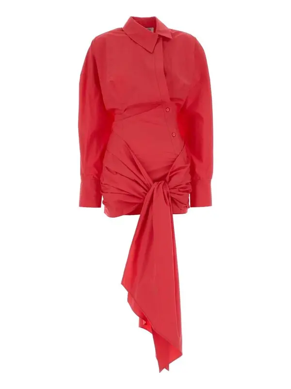 Attico Poplin Shirt Dress - Red