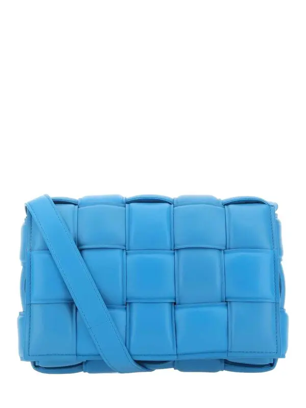 Bottega Veneta Turquoise Nappa Leather Small Padded Cassette Crossbody Bag - Blue