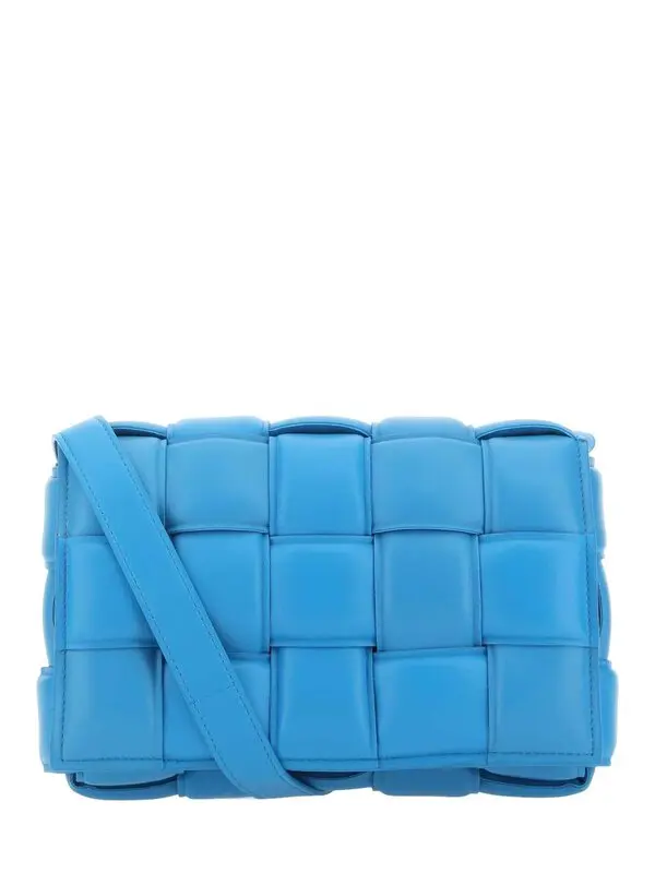 Bottega Veneta Nappa Leather Padded Cassette Cross Body Bag - Blue