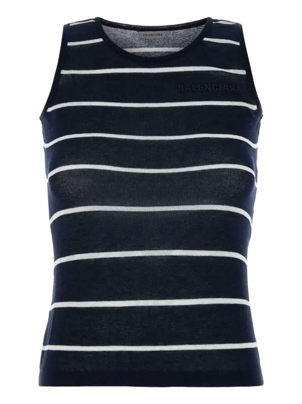 Balenciaga Embroidered Knit Tank Top - Multicolor
