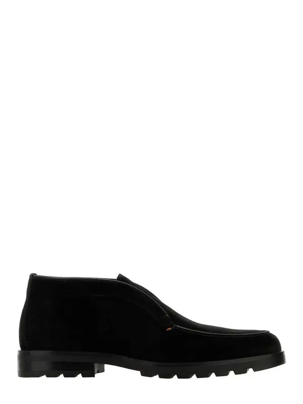 Santoni Suede Desert Slip-ons - Black