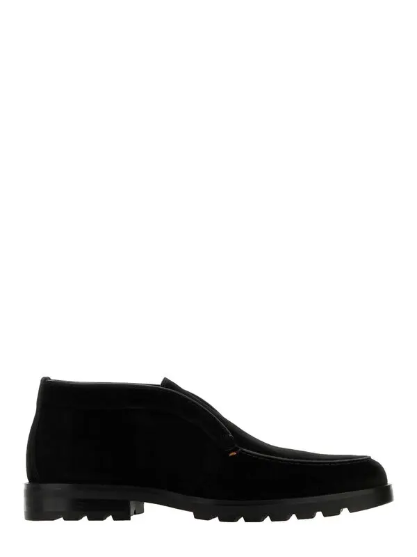 Santoni Suede Desert Slip-ons - Black