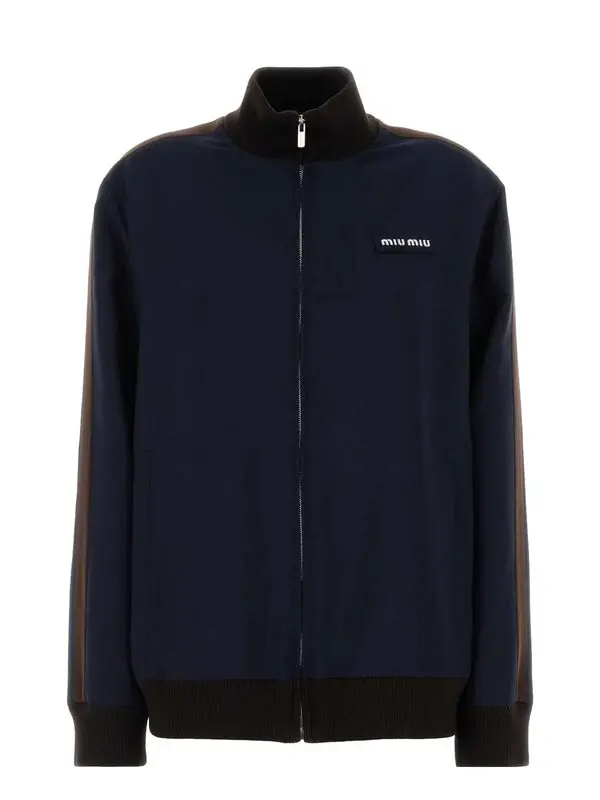 Miu Miu Navy Mohair Blend Sweatshirt - Blue
