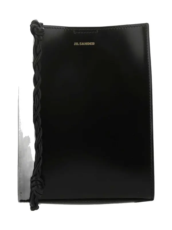 JIL SANDER Leather Small Tangle Shoulder Bag - Black