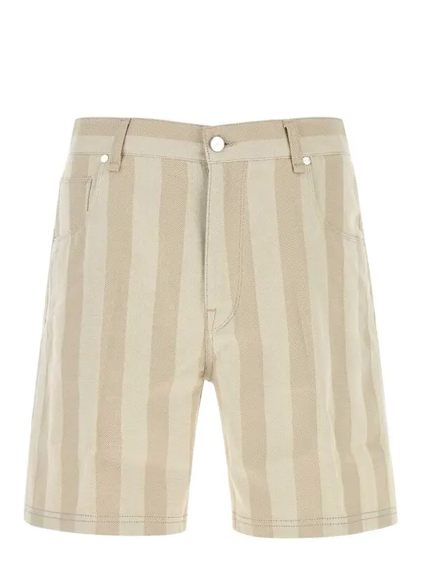 Fendi Embroidered Canvas Bermuda Shorts - Multicolor