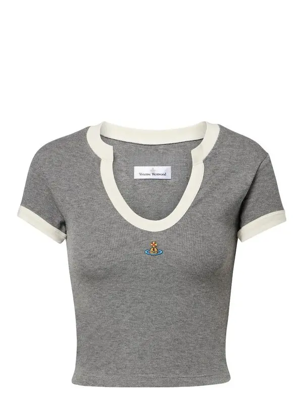 VIVIENNE WESTWOOD Baby Lima Ribbed-knit T-shirt - Grey