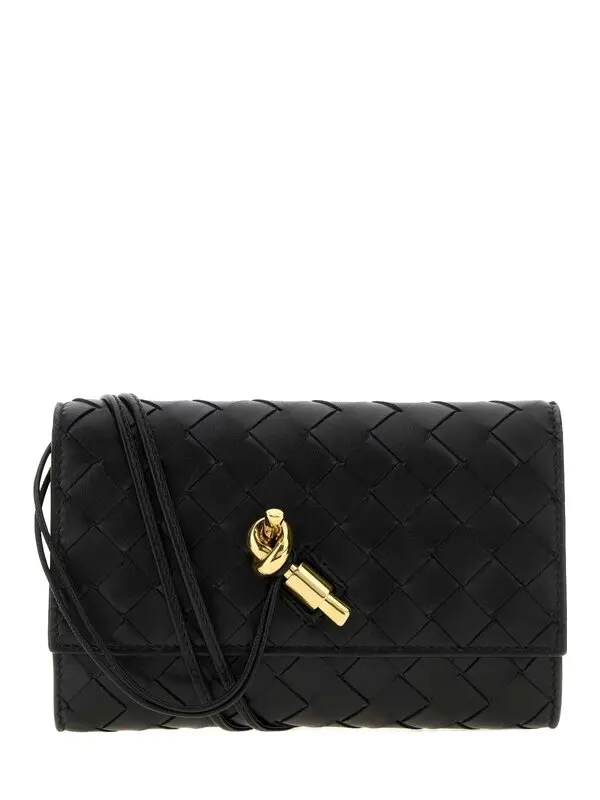 Bottega Veneta Nappa Leather Andiamo Crossbody Bag - Black