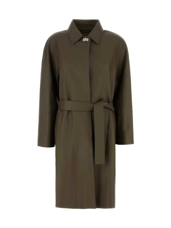 Fendi Leather Coat - Brown