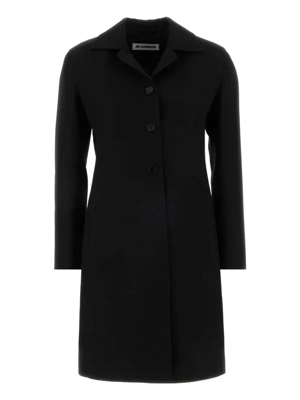 JIL SANDER Twill Coat - Black