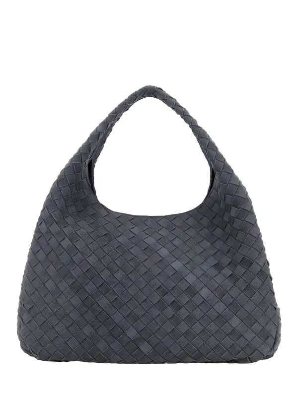 Bottega Veneta Air Force Suede Large Campana Shopping Bag - Blue
