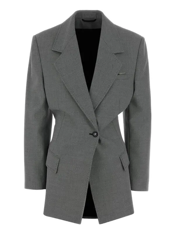 Attico Stretch Wool Blend Blazer - Multicolor