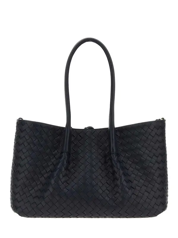 Bottega Veneta Midnight Leather Pinacoteca Reversible Shopping Bag - Blue