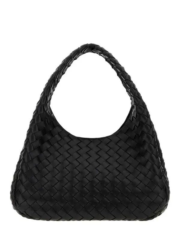 Bottega Veneta Leather Campana Shoulder Bag - Black