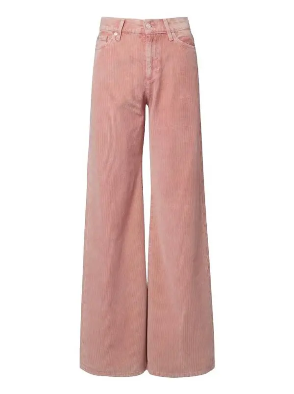 7 For All Mankind Lotta Cotton Corduroy Wide-leg Pants - Pink
