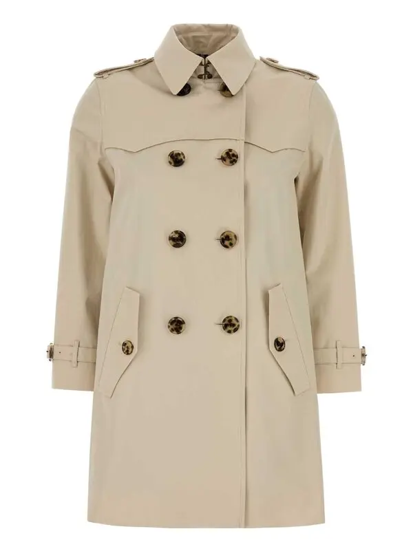 Burberry Sand Gabardine Trench Coat - Brown