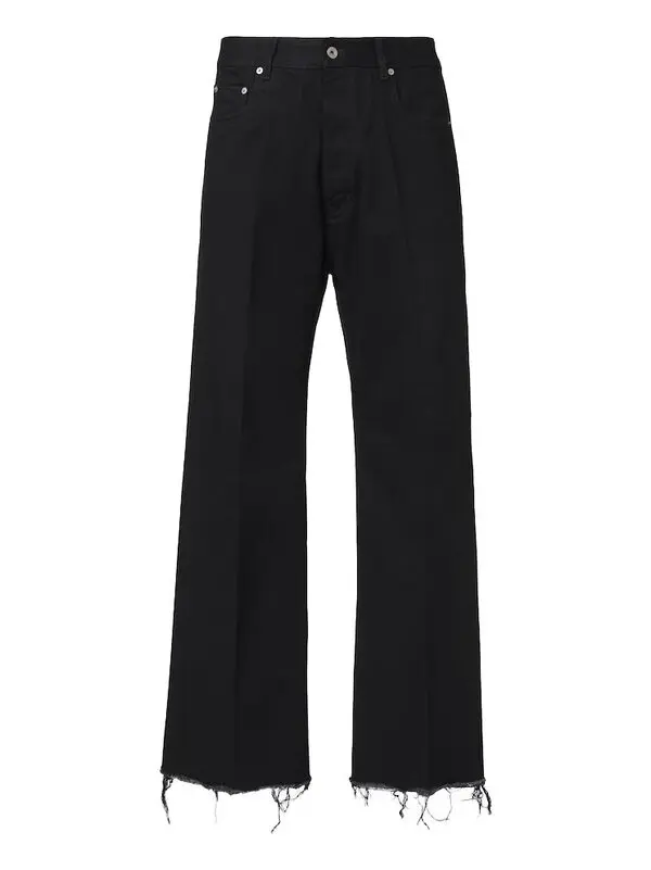 Rick Owens Geth Distressed Wide-leg Jeans - Black