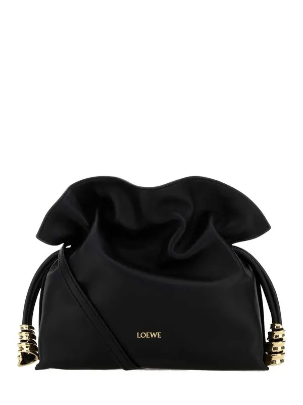 Loewe Leather Mini Coil Flamenco Clutch - Black