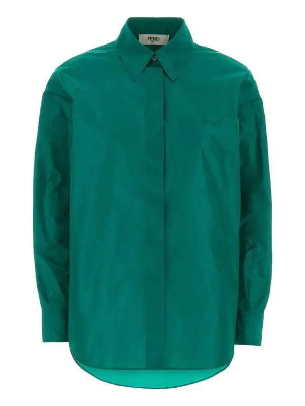 Fendi Silk Taffetas Shirt - Blue