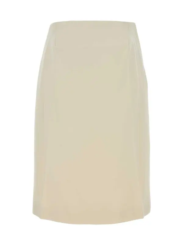JIL SANDER Ivory Crepe Skirt - White