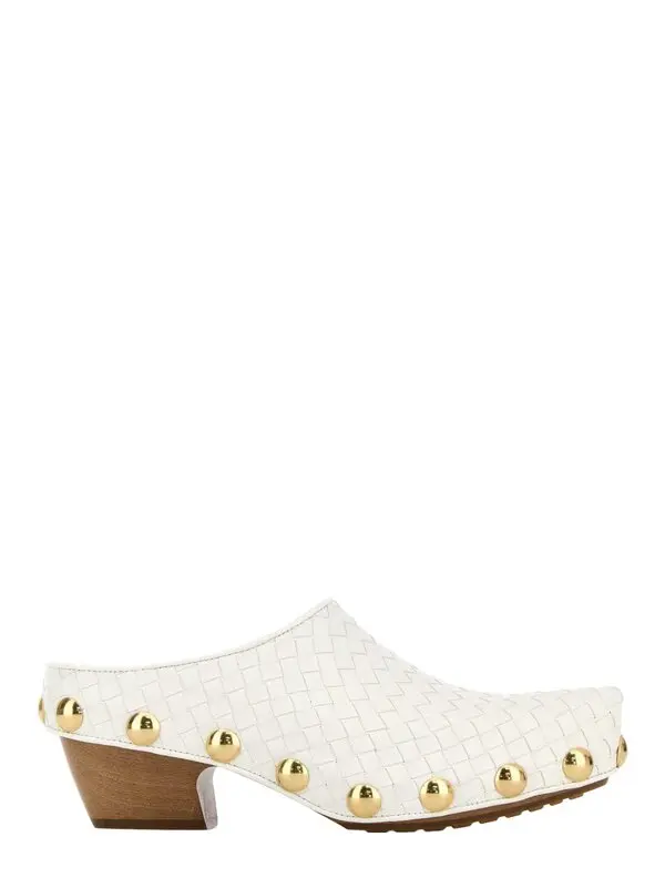 Bottega Veneta Leather Gondola Mules - White