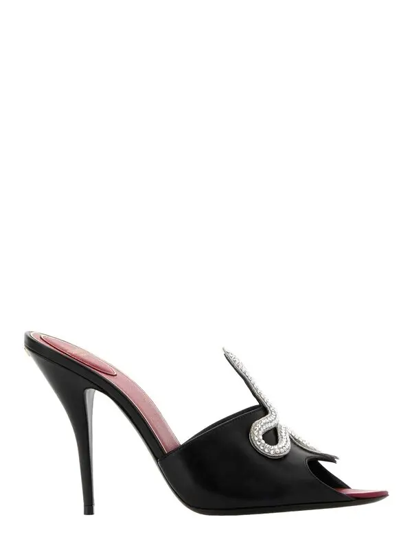 Valentino Garavani Leather High-heel Mules - Black