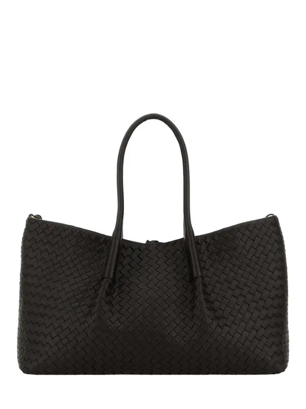 Bottega Veneta Leather Pinacoteca Shopping Bag - Black