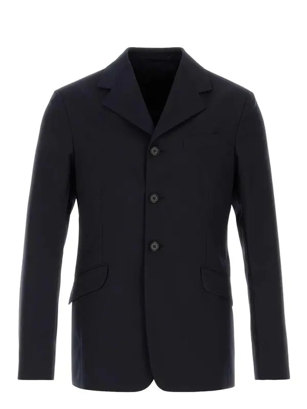 JIL SANDER Navy Wool Blazer - Blue