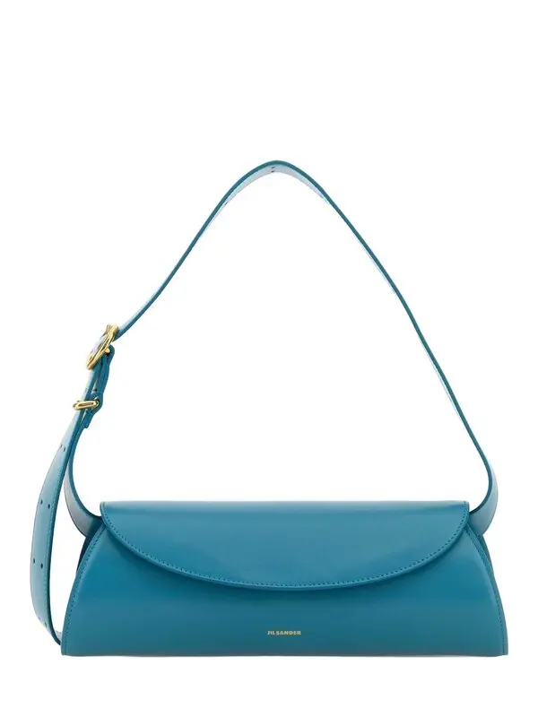 JIL SANDER Leather Cannolo Shoulder Bag - Blue